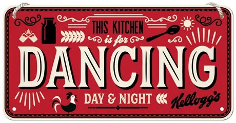 Postershop Závesná cedule: This Kitchen is for Dancing - 10x20 cm