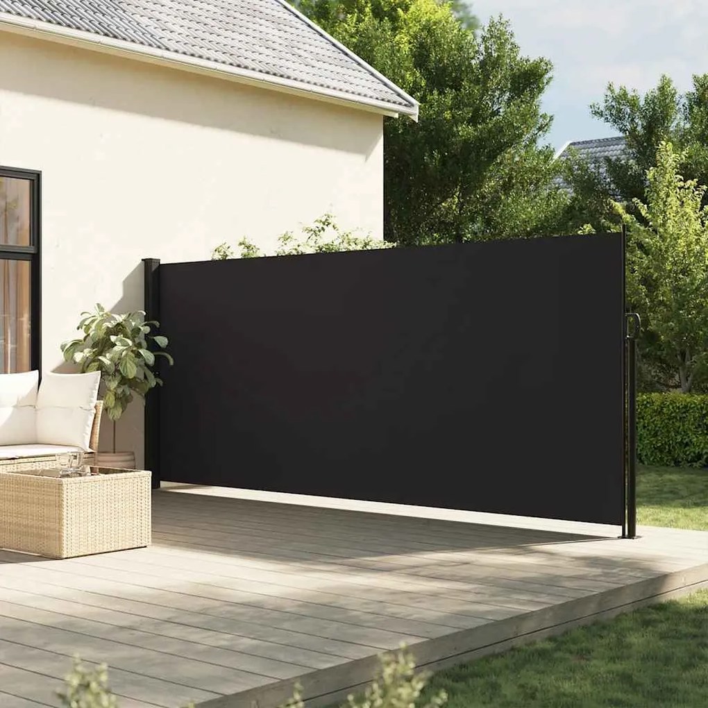 vidaXL Zatahovací boční markýza 180 x 500 cm [4004446] Barva: Černá