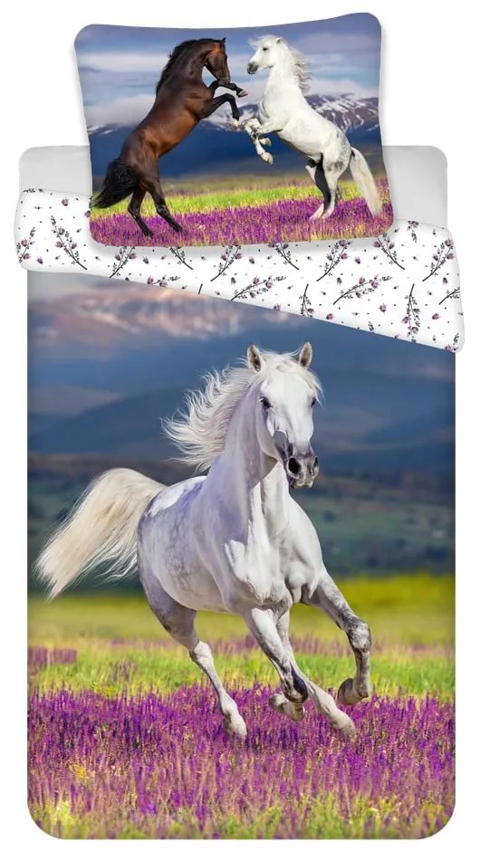 Bavlněné dětské povlečení na jednolůžko 140x200 cm Horse 
