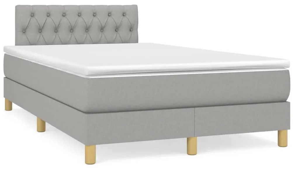 Box spring postel s matrací světle šedá 120x190 cm textil 3269793