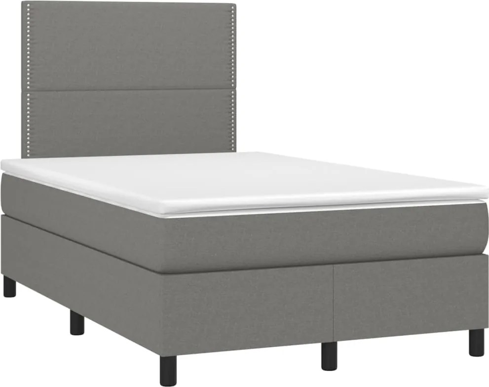 Box spring postel s matrací tmavě šedá 120x200 cm textil 3141682
