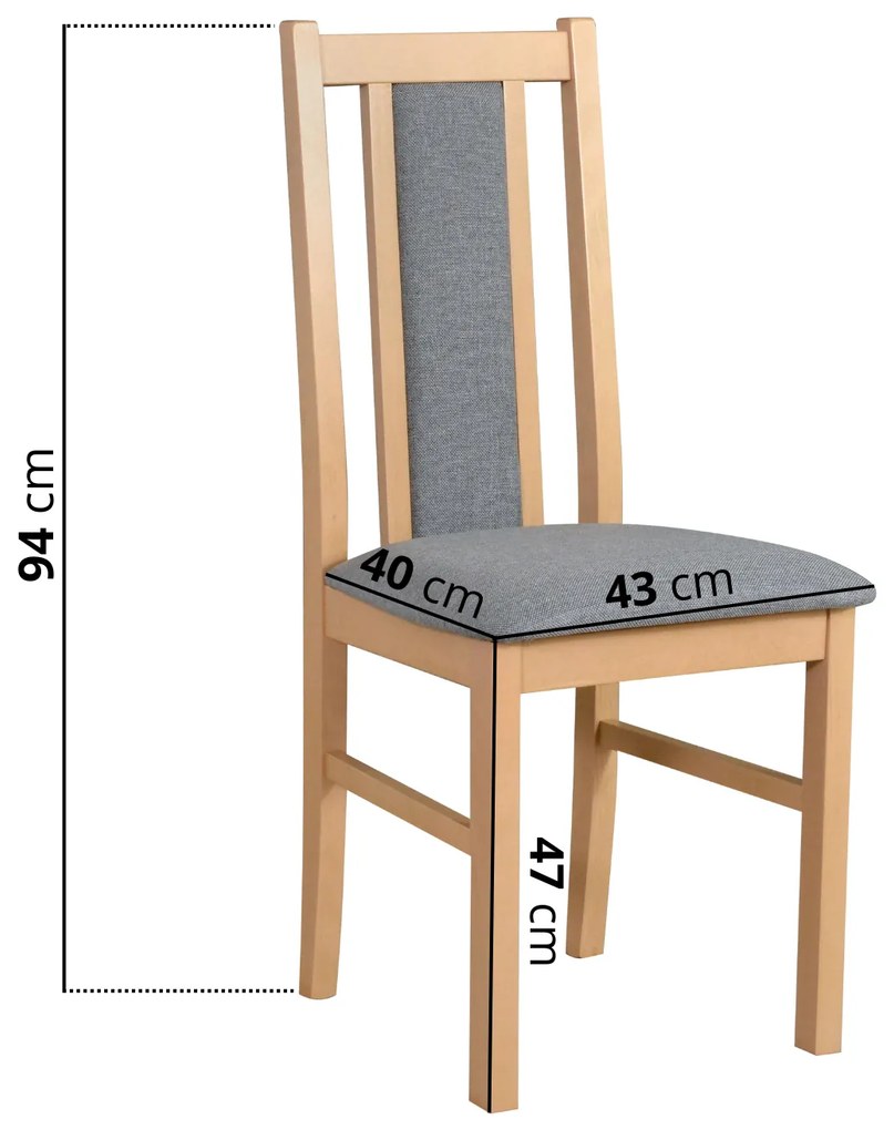 Jídelní židle Boro 14 Zvolte dřevo: Bílá, Zvolte látku: látka 19b