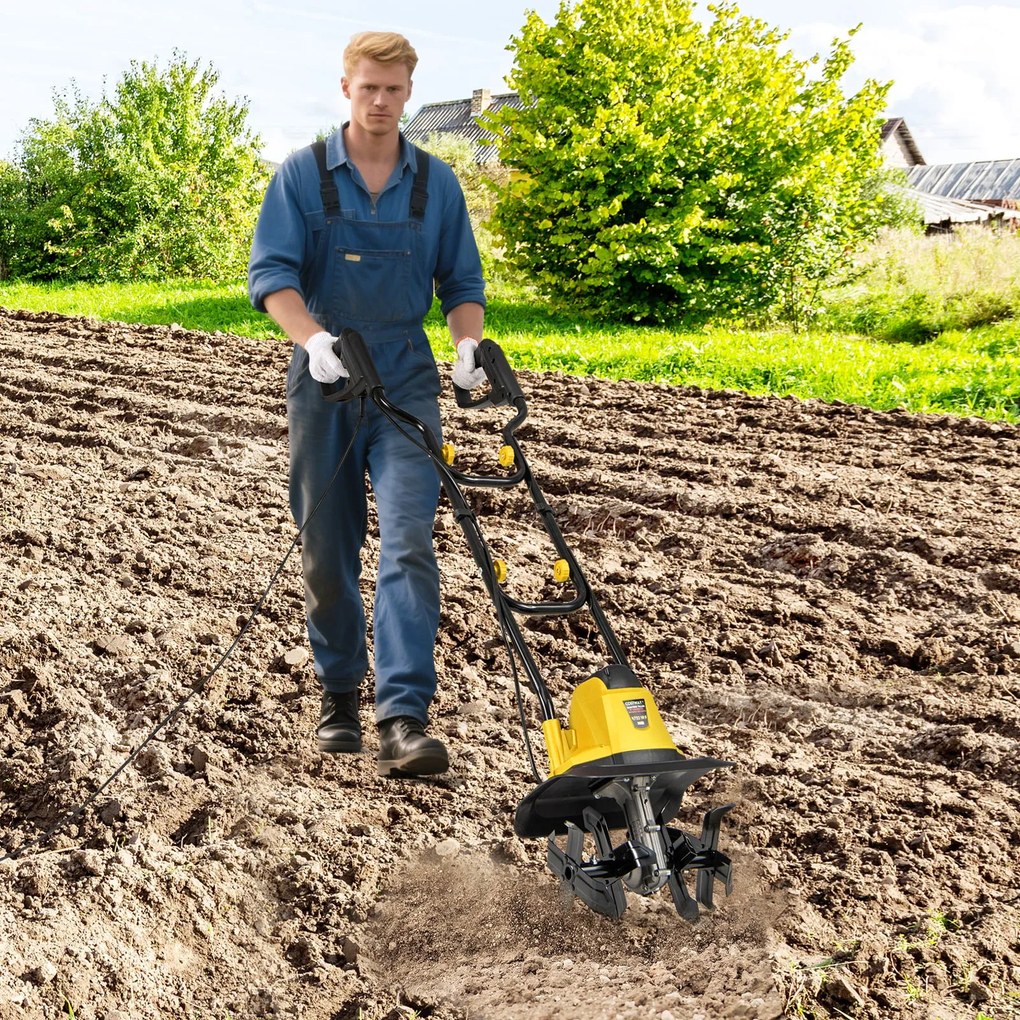 Costway Elektrický kultivátor 750 W | Pracovní šířka 32 cm – 32,5 × 24 × 138 cm