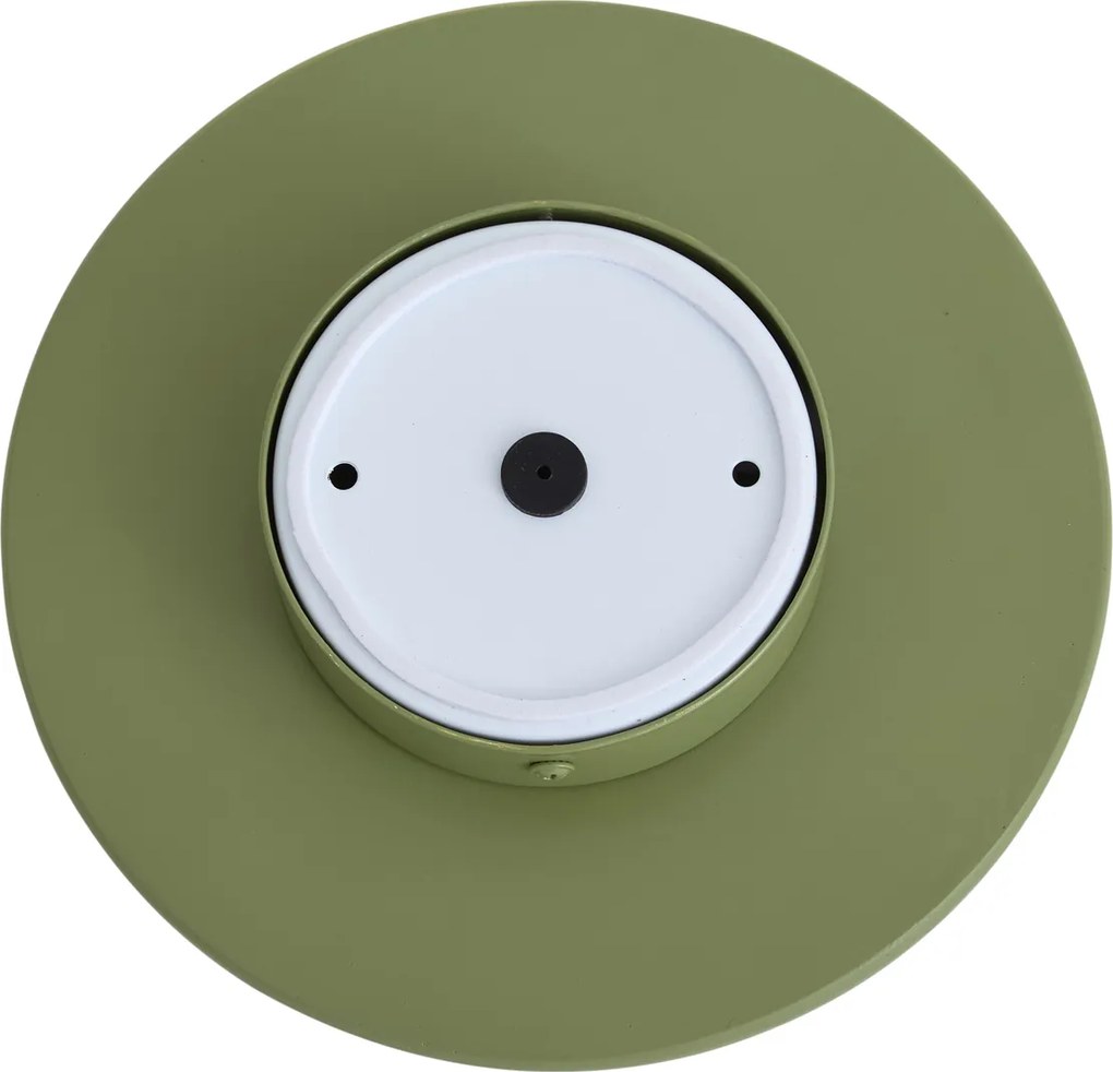 Retro nástěnná lampa zelená s kulatým opálovým sklem 20cm IP44 - Lila