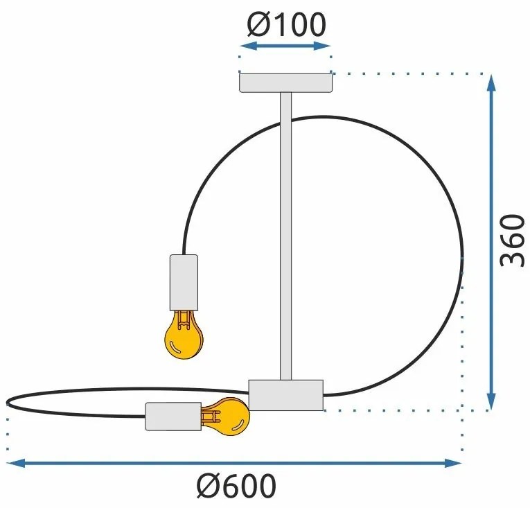 Stropní svítidlo Lampa 4 APP1093-4C černé