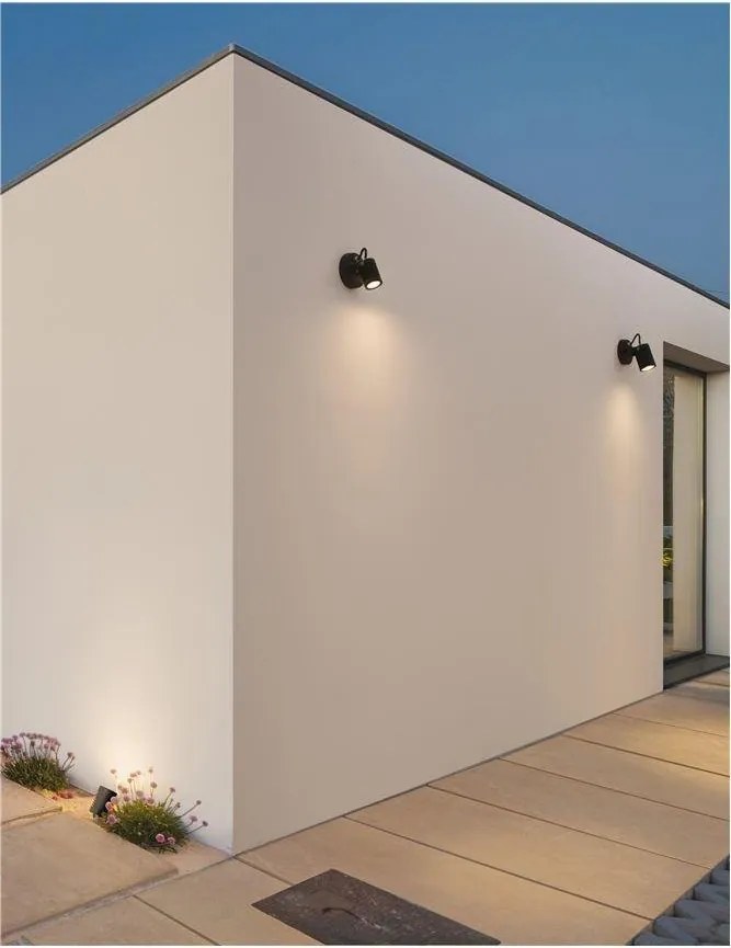 NV 9971451 Venkovní nástěnné svítidlo FEND černý hliník a sklo LED 5W 3000K 100-240V 21st. IP65 - NOVA LUCE
