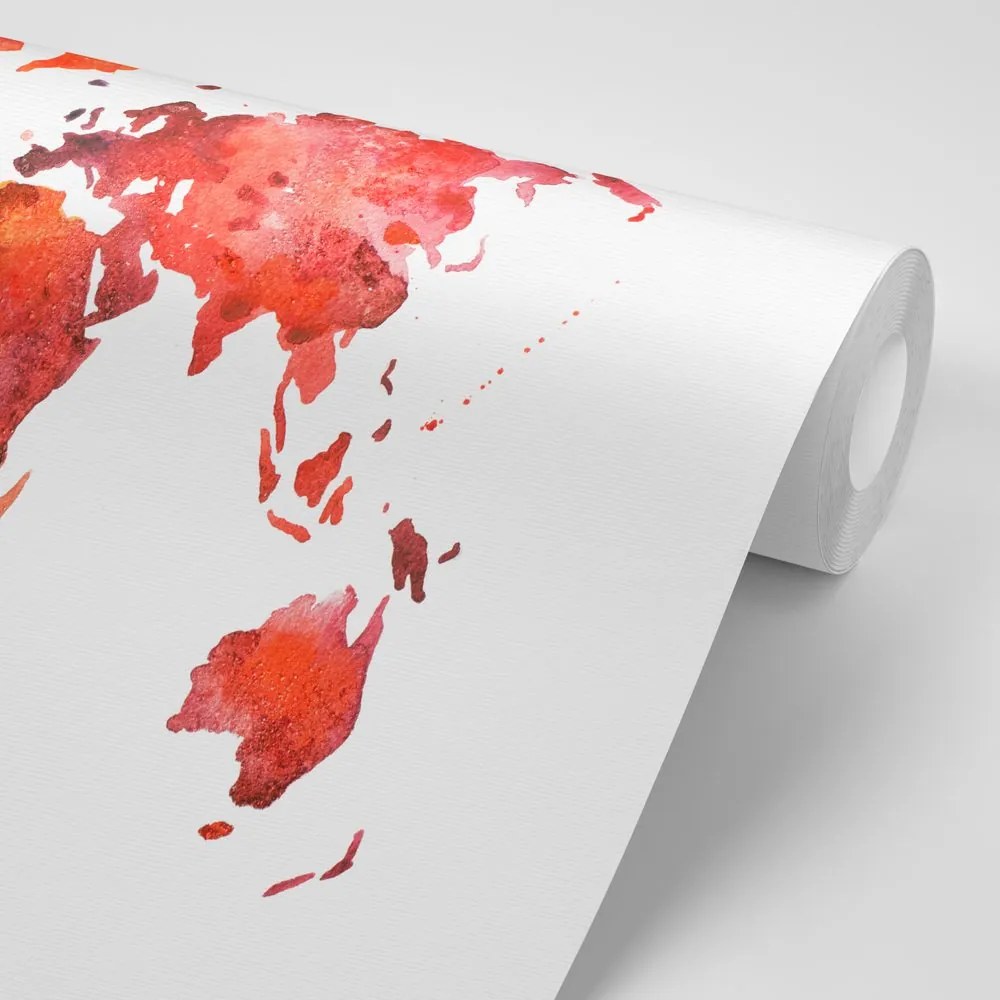 Samolepící tapeta kontinenty v červené barvě