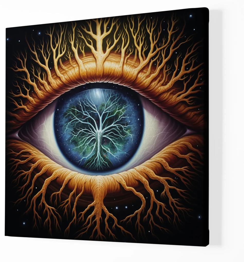 Obraz na plátně - Strom života oko do vesmíru FeelHappy.cz Velikost obrazu: 120 x 120 cm