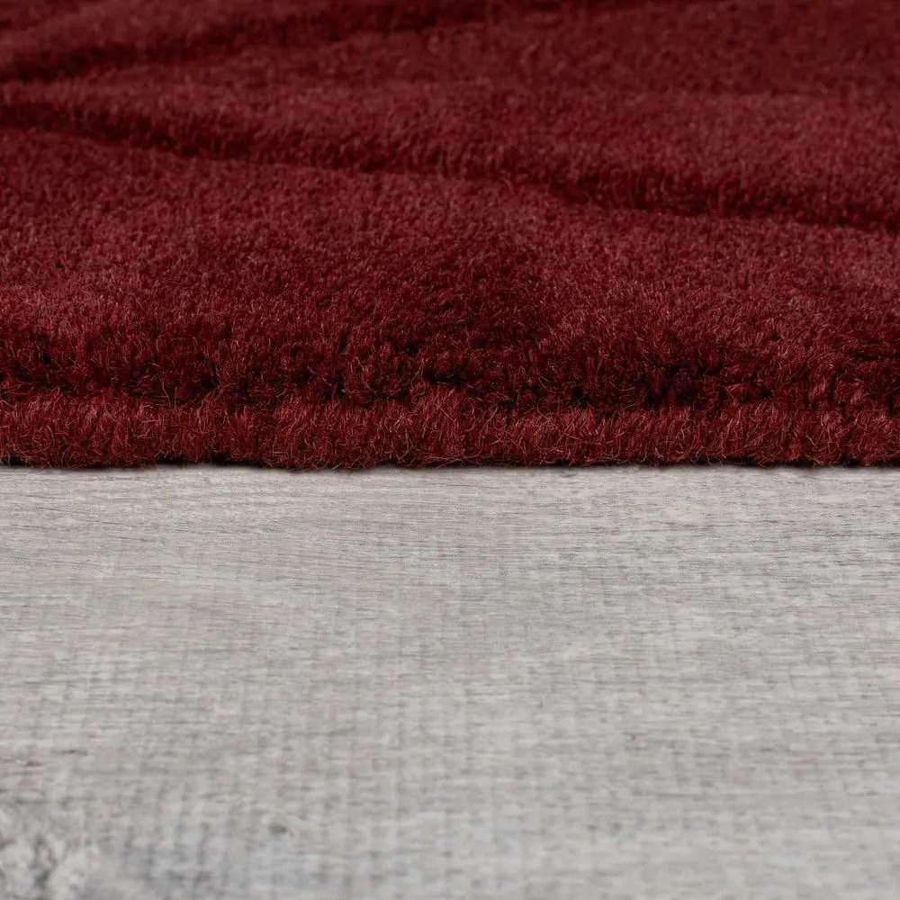 Vínový ručně tkaný vlněný kulatý koberec ø 160 cm Shard Red – Flair Rugs