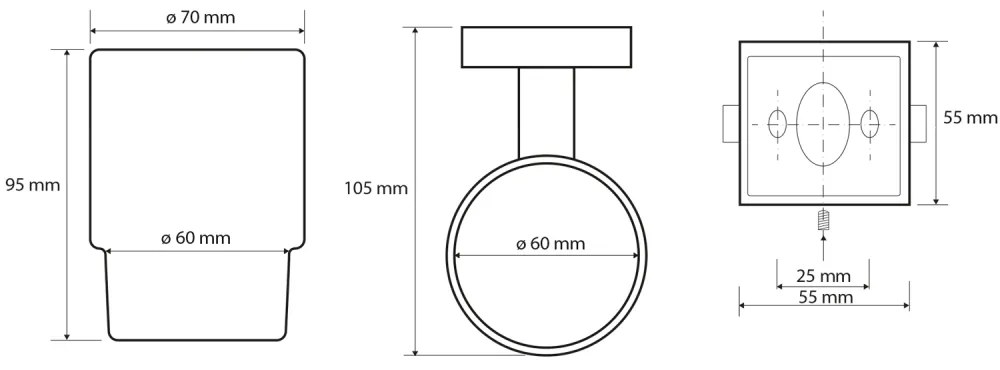 Sapho X-SQUARE sklenka, mléčné sklo, chrom XQ903