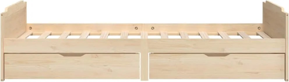 Rám postele se zásuvkami masivní borové dřevo 90 x 200 cm 322159