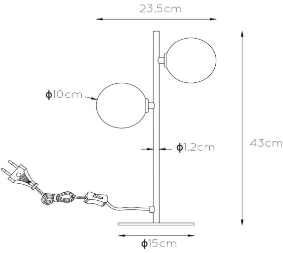 Lucide 45574/02/02 - Stolní lampa TYCHO 2xG9/28W/230V zlatá