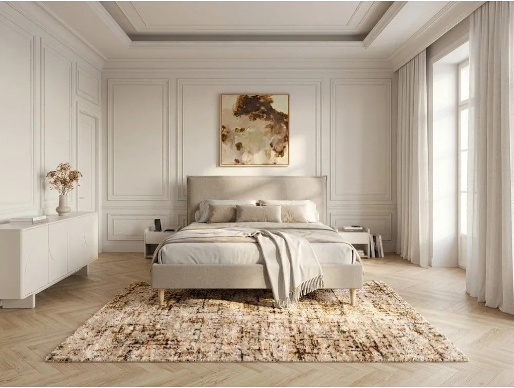 Béžová čalouněná dvoulůžková postel s roštem 180x200 cm Sary - II. jakost – Bobochic Paris