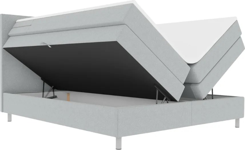 Čalouněná postel boxspring CARINA 140x200 cm světle šedá Matrace: Matrace Bonell pružinová