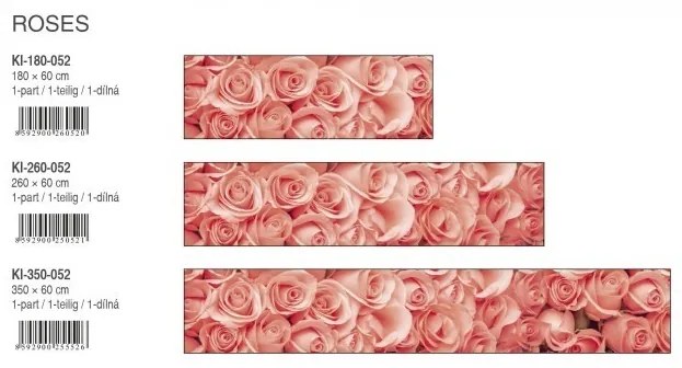 DIMEX | Fototapeta do kuchyně Růže KI-260-052 | 260 x 60 cm | růžová