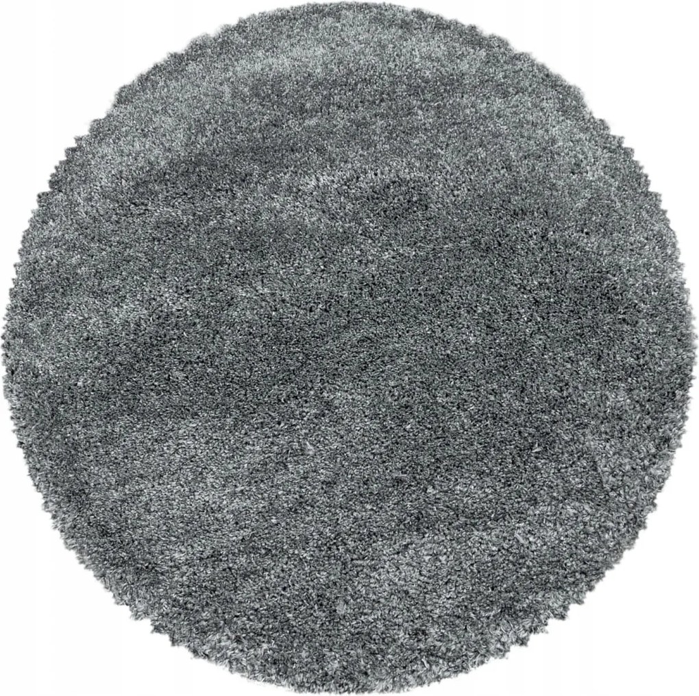 Ayyildiz, Kusový koberec Fluffy Shaggy 3500 light grey kruh, 80x80 (průměr) kruh, šedá, ložnice