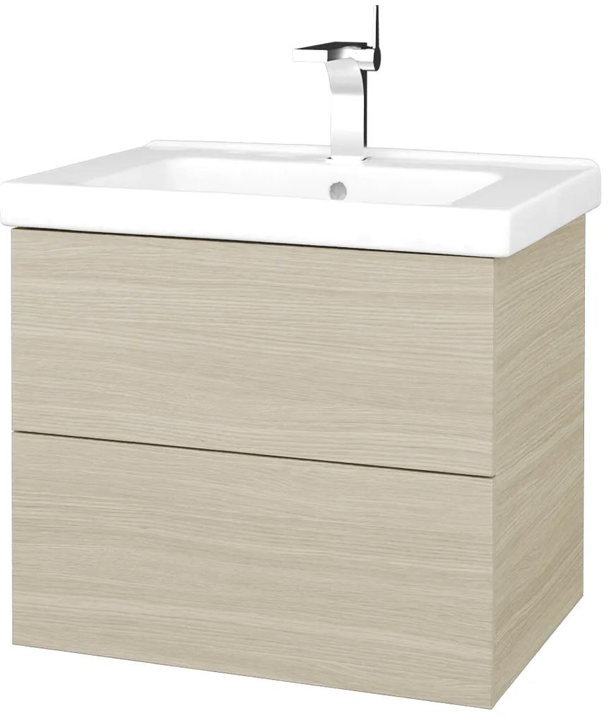 Dřevojas Koupelnová skříň VARIANTE SZZ2 65 (umyvadlo Harmonia) Varianta: N01 Bílá lesk / D01 Beton