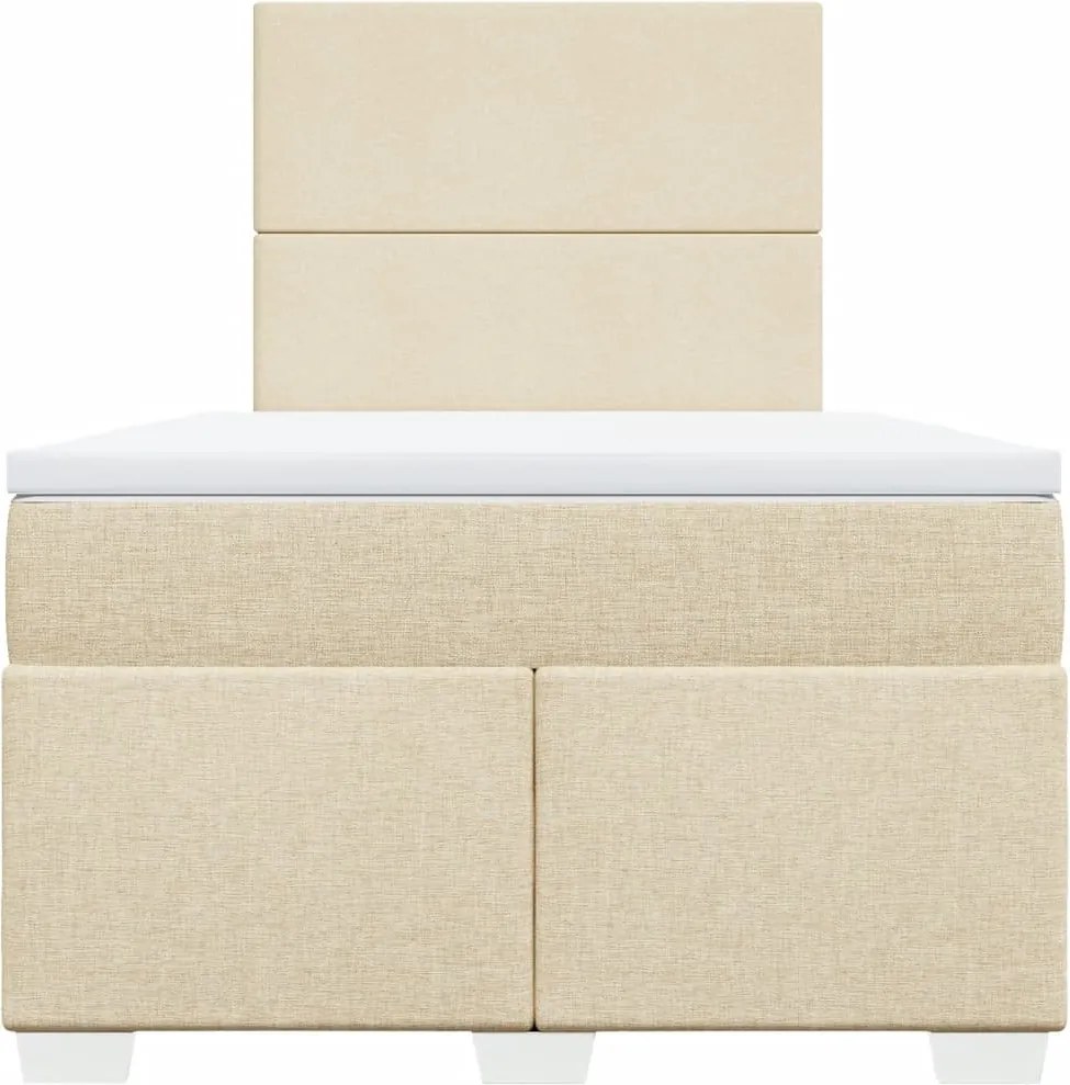Box spring postel s matrací krémová 120x200 cm textil 3290453
