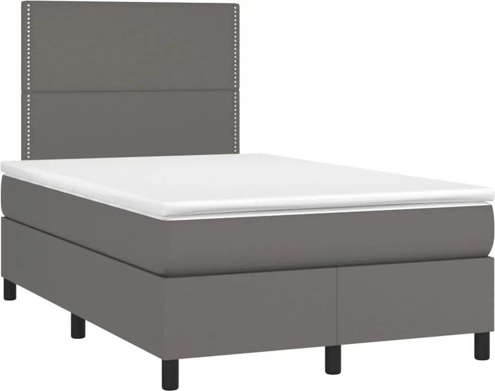 Box spring postel s matrací šedá 120x200 cm umělá kůže 3142777