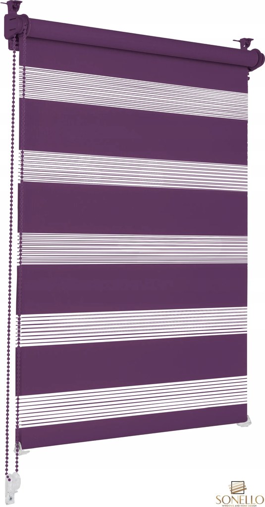 Okenní roleta den/noc – barva: purpurová, rozměr 90 cm x 150 cm