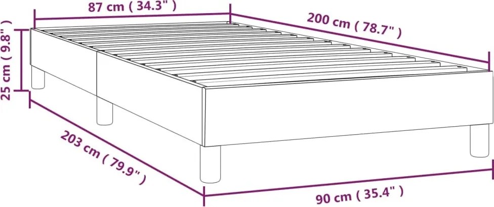 vidaXL Rám postele 90x200 cm umělá kůže [3120680] Barva: Hnědá