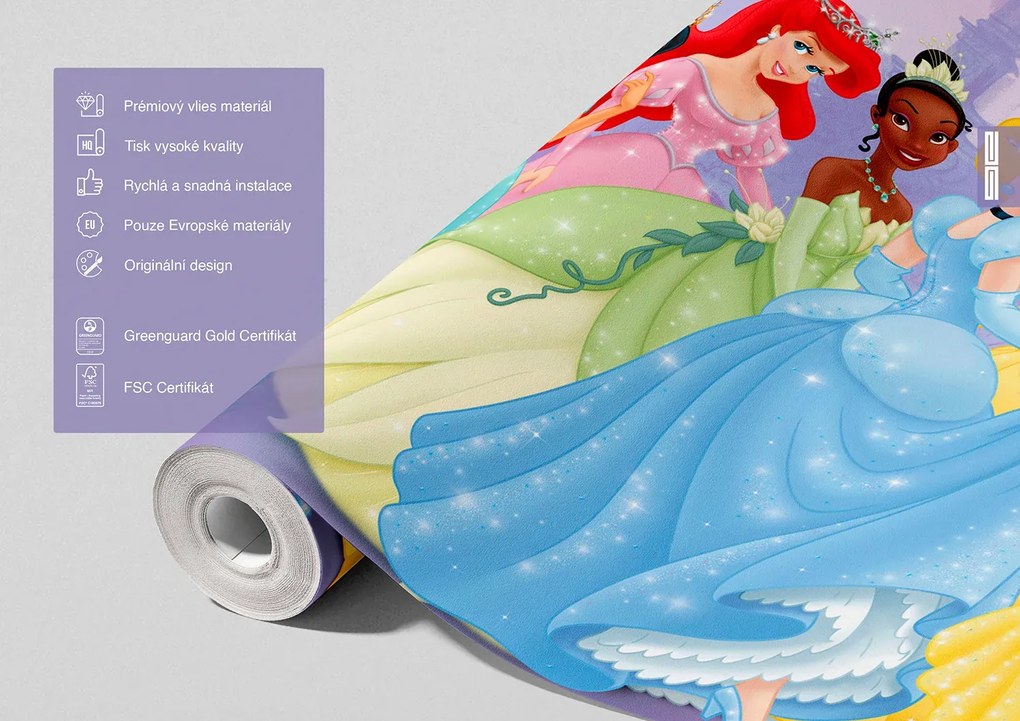 Dětská vliesová fototapeta na zed' Princezny všechny spolu, Disney | 202 x 90 cm | DFTDNH 5318