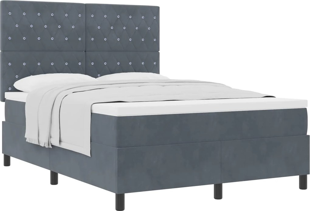 Postel s boxspringem s matrací Tmavě šedá 160 x 200 cm samet 3339777