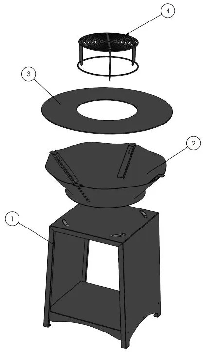 PRO-TERMO Grilovací ohniště FIESTA ISLAND COR-CR 100 - hnědá