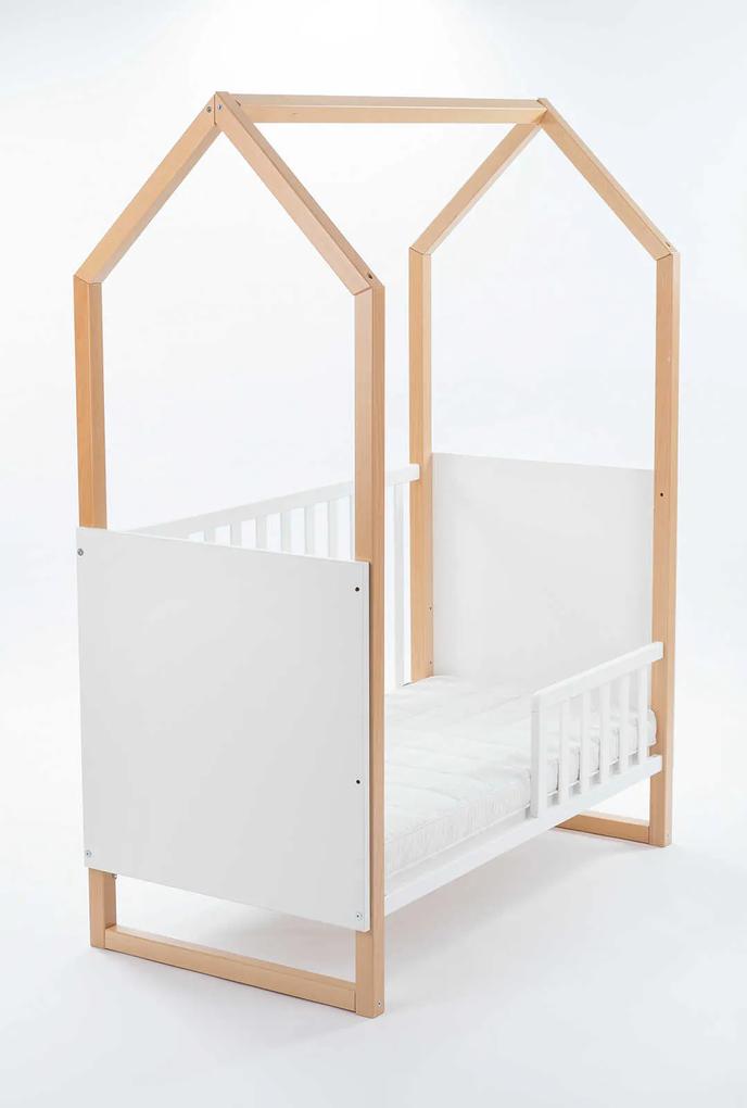 Dětská postýlka LITTLE HOUSE | bílá buk 60 x 120 cm