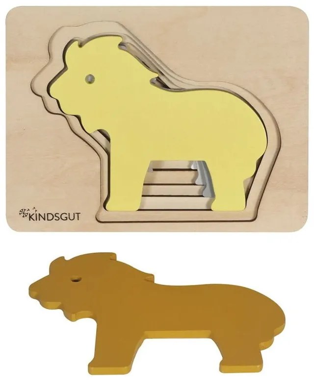 Dřevěné dětské puzzle Kindsgut Lion