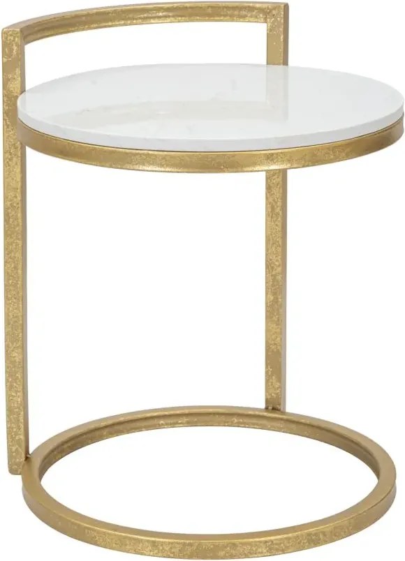 Odkládací stolek Round Marble zlatý