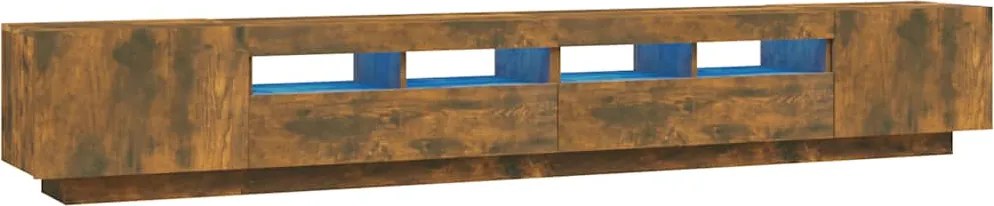 3dílný set TV skříněk s LED světly kouřový dub kompozitní dřevo 3120173