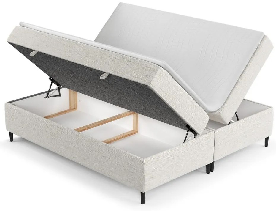 Krémová boxspring postel s úložným prostorem 160x200 cm Araya – Maison de Rêve