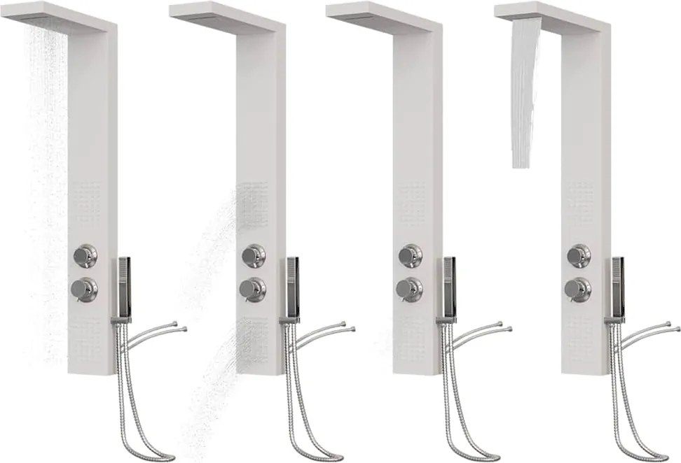 Sprchový panel set hliník bílý 151415
