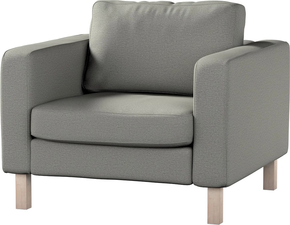 Potah na křeslo IKEA Karlstad, krátký barva šedá látka pletený vzor