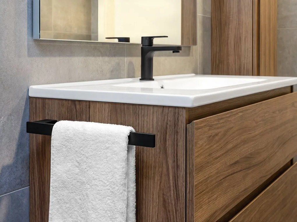 Sapho BELLA 400 x 25 x 70 mm FA311B držák ručníků černá mat
