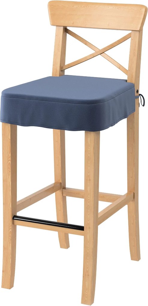 Sedák na židli IKEA Ingolf - barová barva tmavě modrá látka sametová