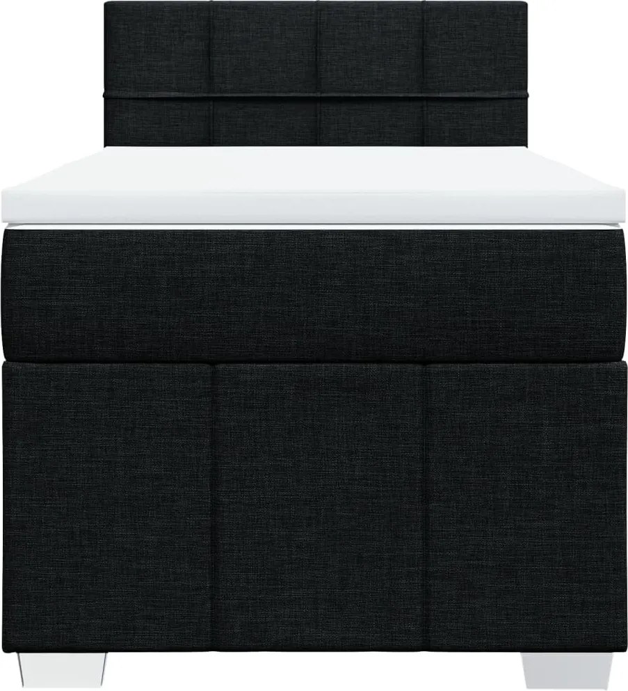 Box spring postel s matrací černá 90x200 cm textil 3286953