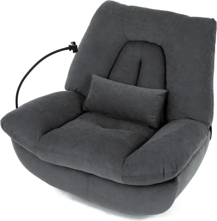 Polohovací křeslo TV-7081 GREY2, elektrické zabudované ovládání, látka, šedá (118 x 112) cm