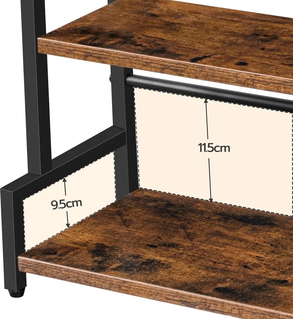 Stolní kuchyňský regál Vasagle Noby 43 cm hnědý/černý