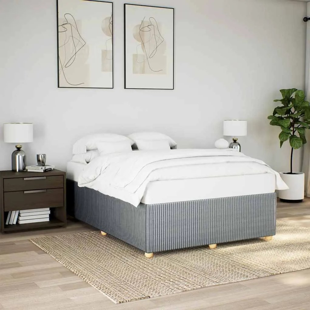 Rám postele bez matrace světle šedý 140 x 190 cm textil 3284935