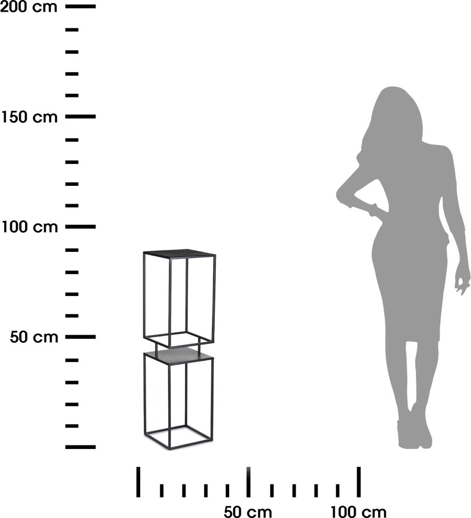 STOJAN NA KVĚTINÁČ BOX 87X24X24 CM ČERNÁ