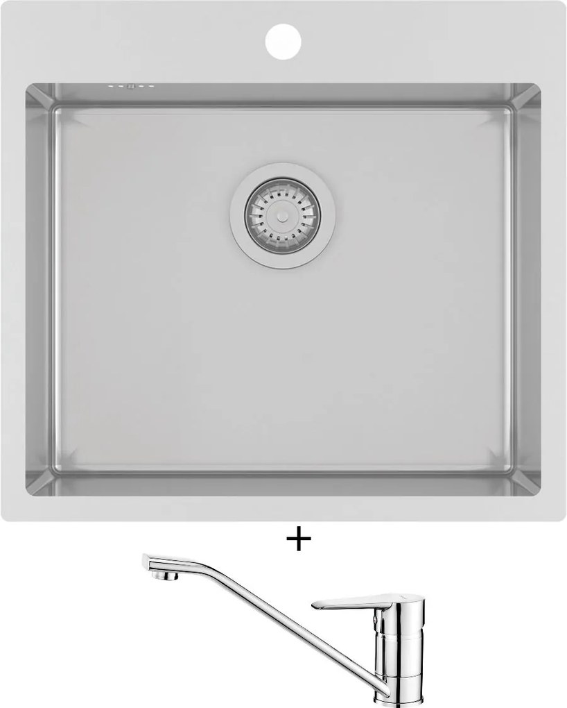SET Aquastone ELEGANT 130-50 nerez kartáčovaný + Deante CORIO BFC 060M chrom