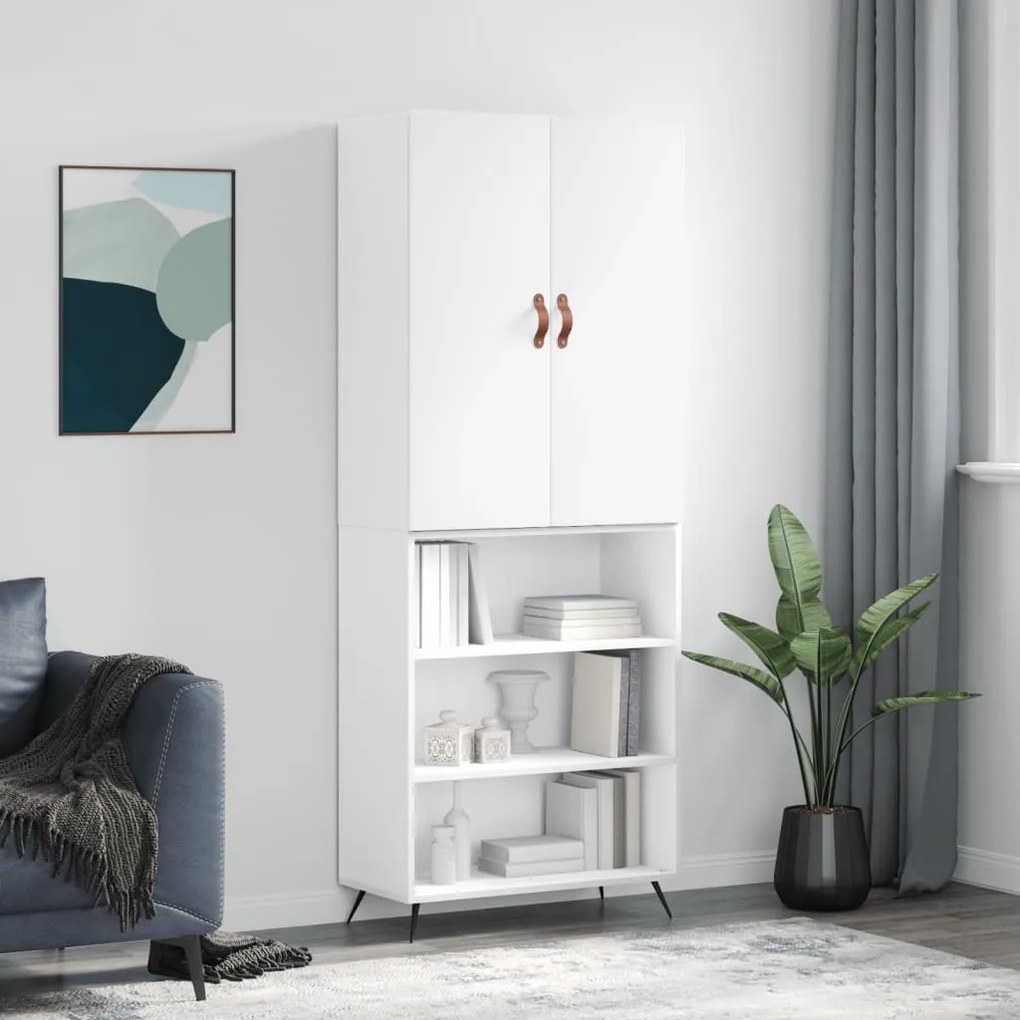 Skříň highboard bílá 69,5 x 34 x 180 cm kompozitní dřevo 3196043