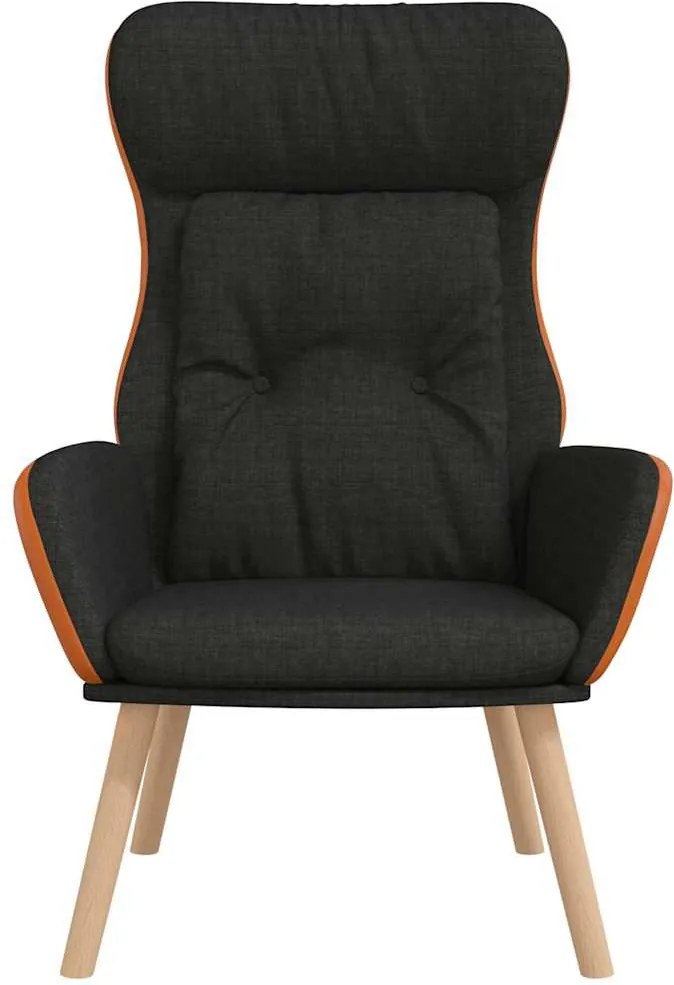 Relaxační křeslo černé textil a PVC 341307