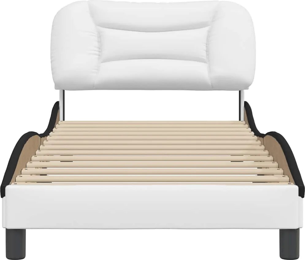 Rám postele bez matrace Hvar bílý a černý 80 x 200 cm umělá kůže 3207966