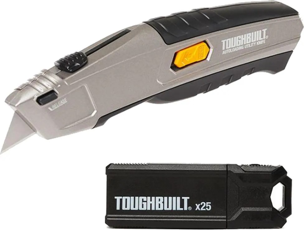 Toughbuilt | Kovový automatický vysouvací nůž Varianta: Sada 2 x nůž + 50 náhr. čepelí