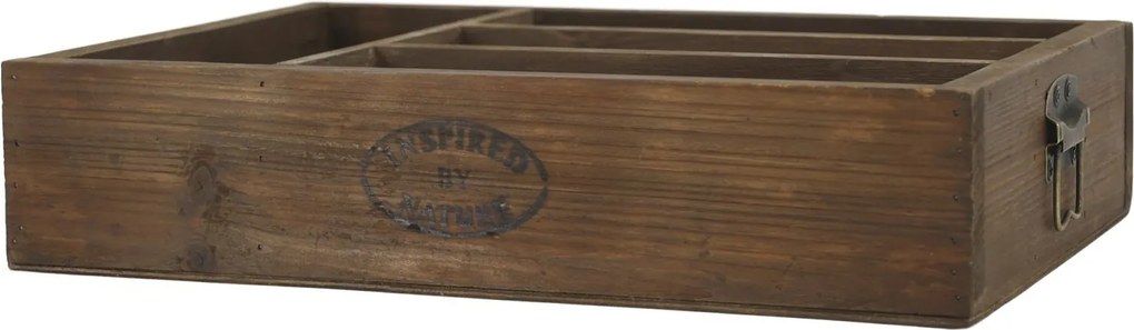 Box na příbory se 4 přihrádkami z borovicového dřeva Nature – 40*27*8,5 cm