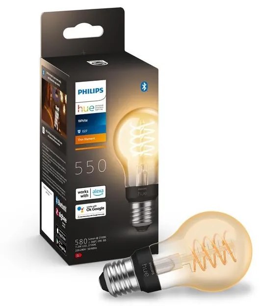 Philips Žárovka LED Hue White Filament, E27, 7W