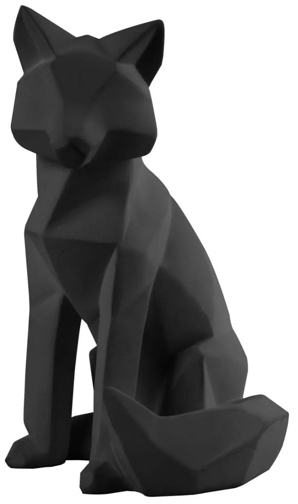 PRESENT TIME Černá soška Origami Fox velká 16,7 × 15 × 26 cm